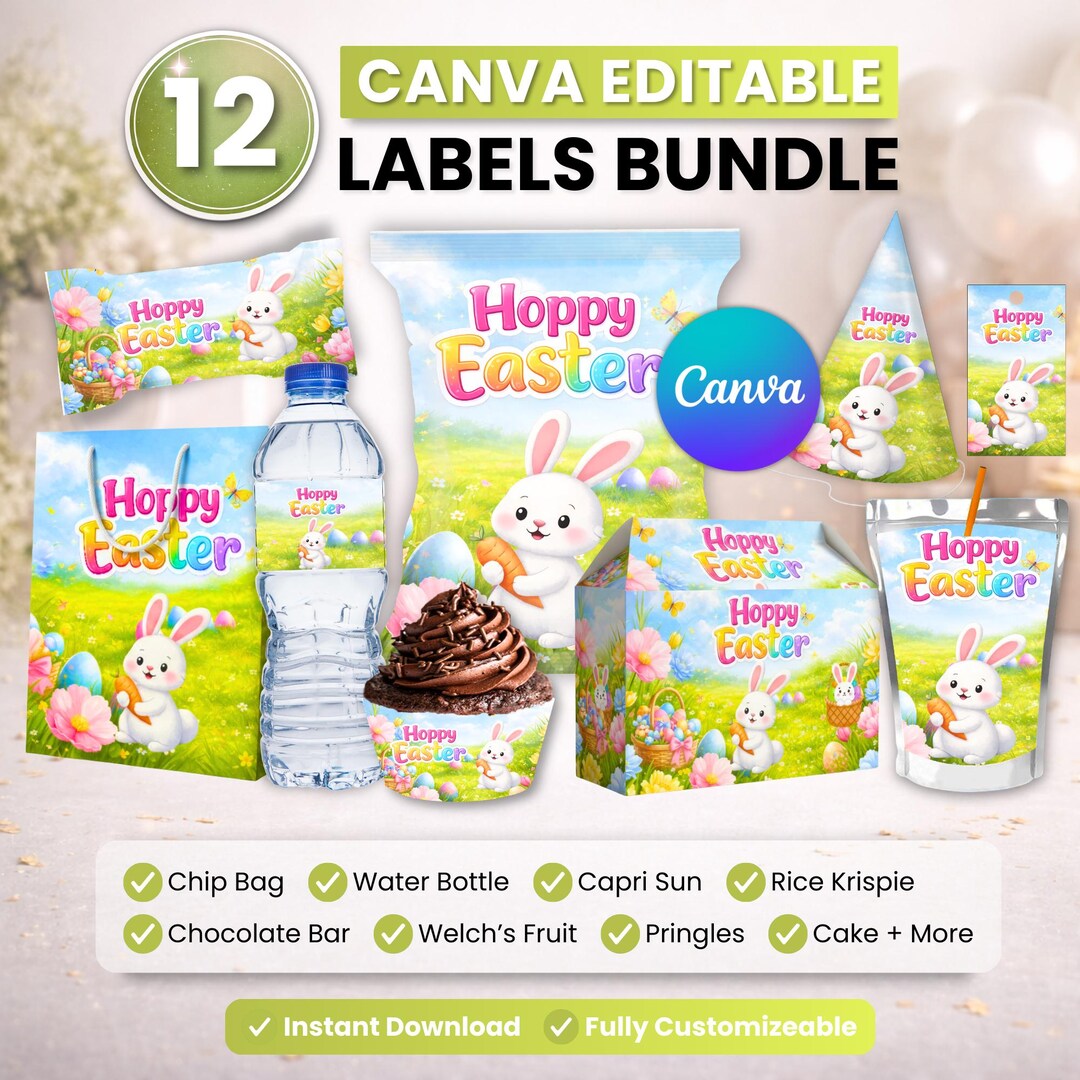 Easter 12 in 1 Party Pack,easter Chip Bag, Birthday Treat, Birthday ...