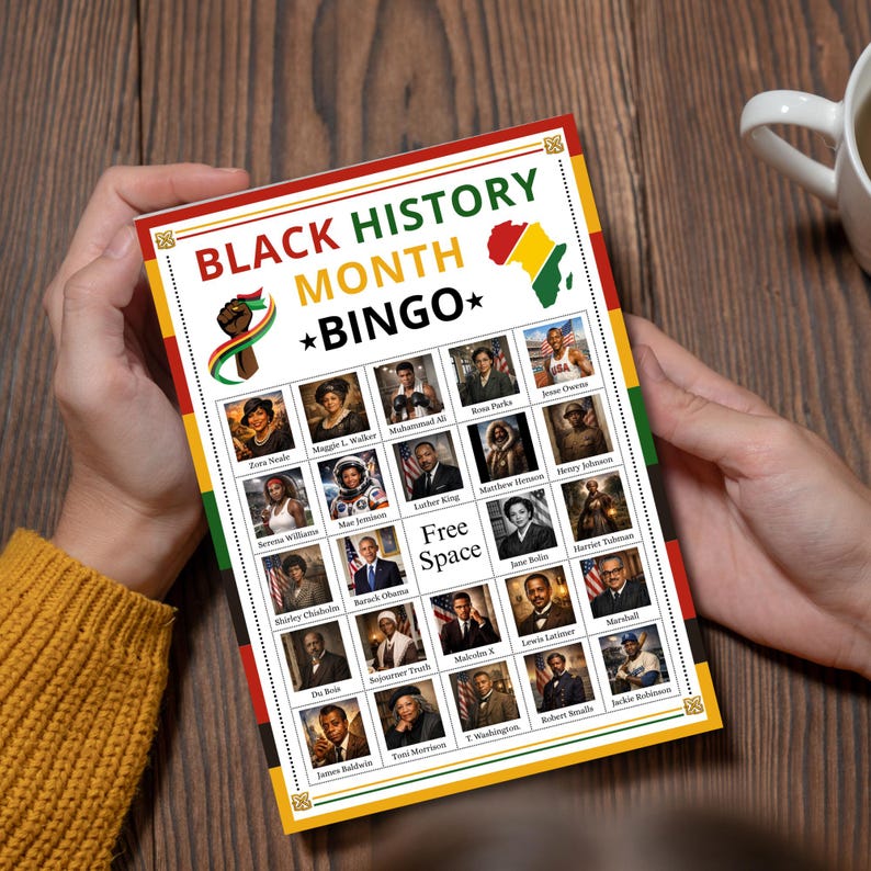 50 Black History Bingo Cards, Black History Month Bingo Game, Black ...