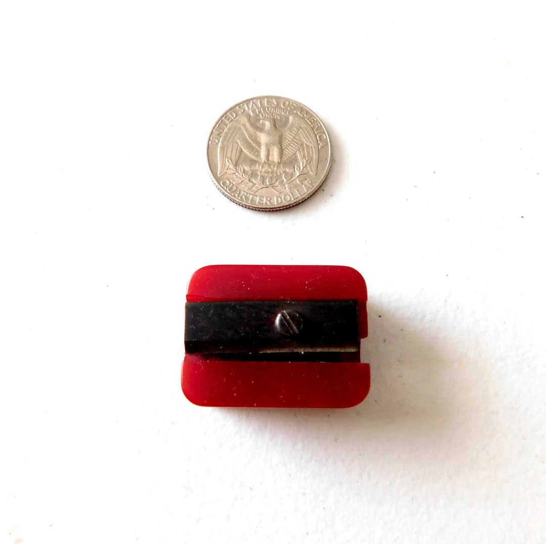 Vintage Bakelite Pencil Sharpener Red Rectangle 1 Inch - Etsy