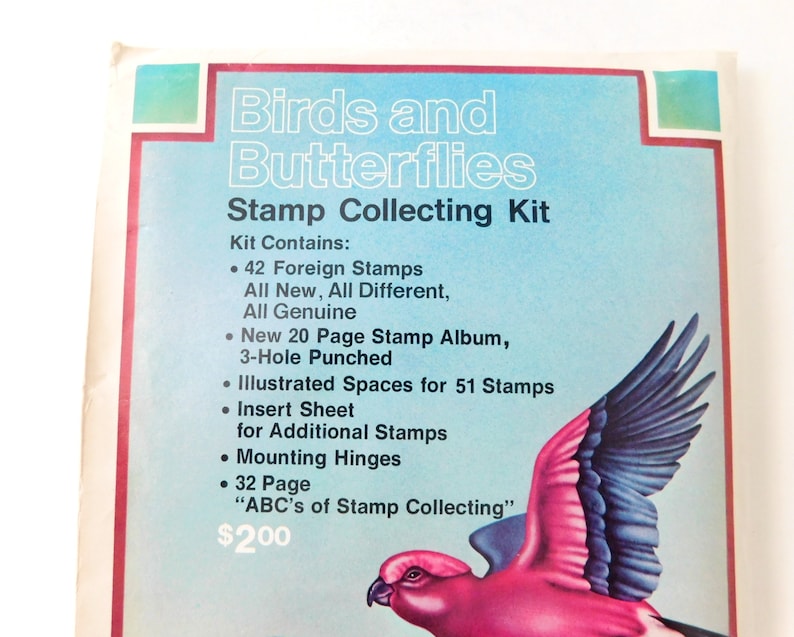 1970s USPS Stamp Collecting Kit Birds and Butterflies Starter Set With ...