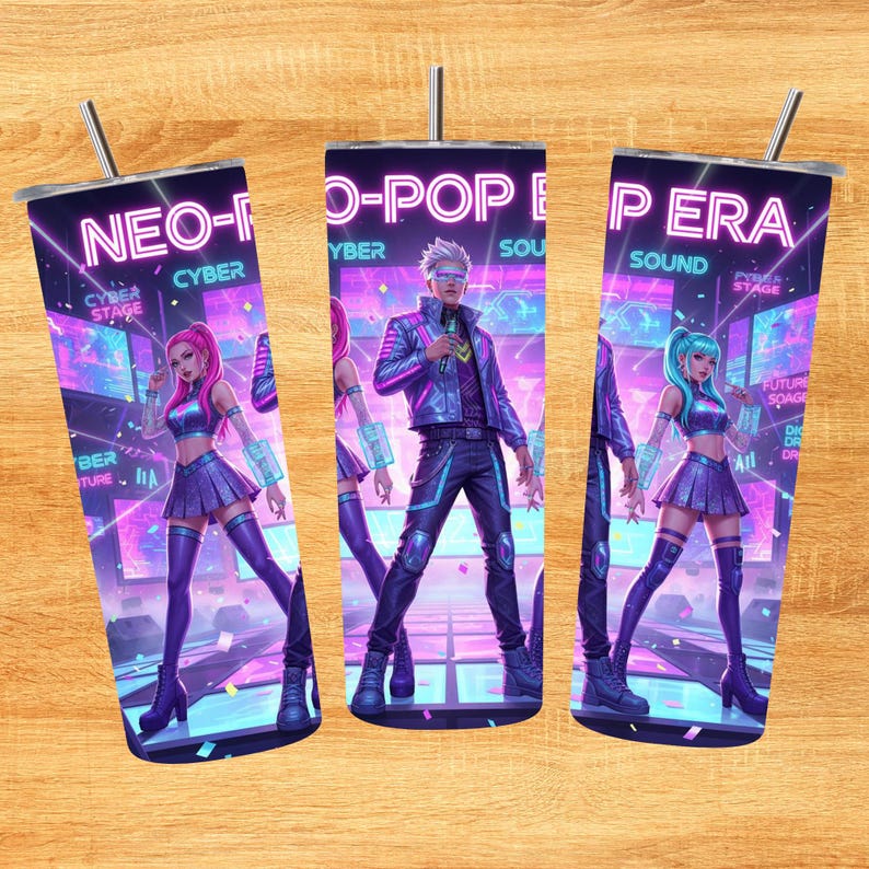 K-pop Demon Hunters Tumbler Wrap PNG | 20oz Skinny Sublimation Design ...