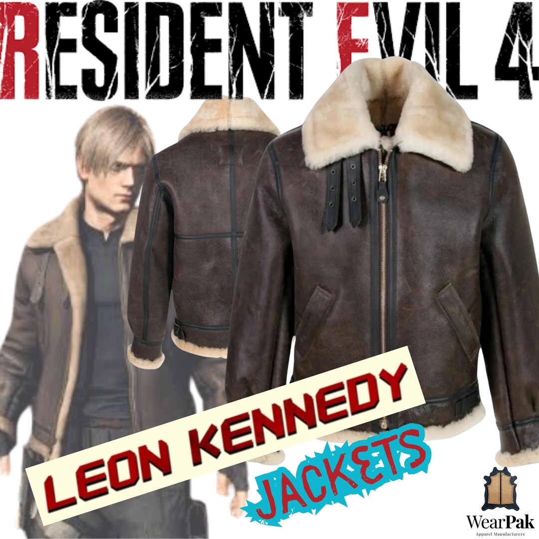 Leon Kennedy Jacket RE4, Resident Evil 4 Shearling Jacket, Leon Cosplay ...