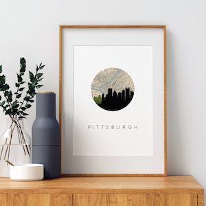 Pittsburgh Skyline Print, Pittsburgh Art, Pittsburgh Map, Pittsburgh ...
