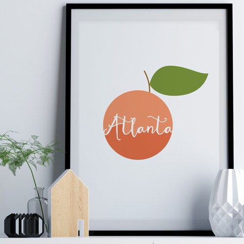 Atlanta Peach Atlanta Georgia Printable Wall Art Art Print - Etsy