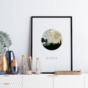 Kona Hawaii Wall Art, Hawaii Print, Hawaiian Decor, Tropical Wall Art ...
