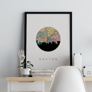 Dayton Sign, Dayton Ohio Wall Art, Dayton Ohio Map Print, City Wall Art ...