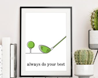 Golf Motivational Poster - Etsy