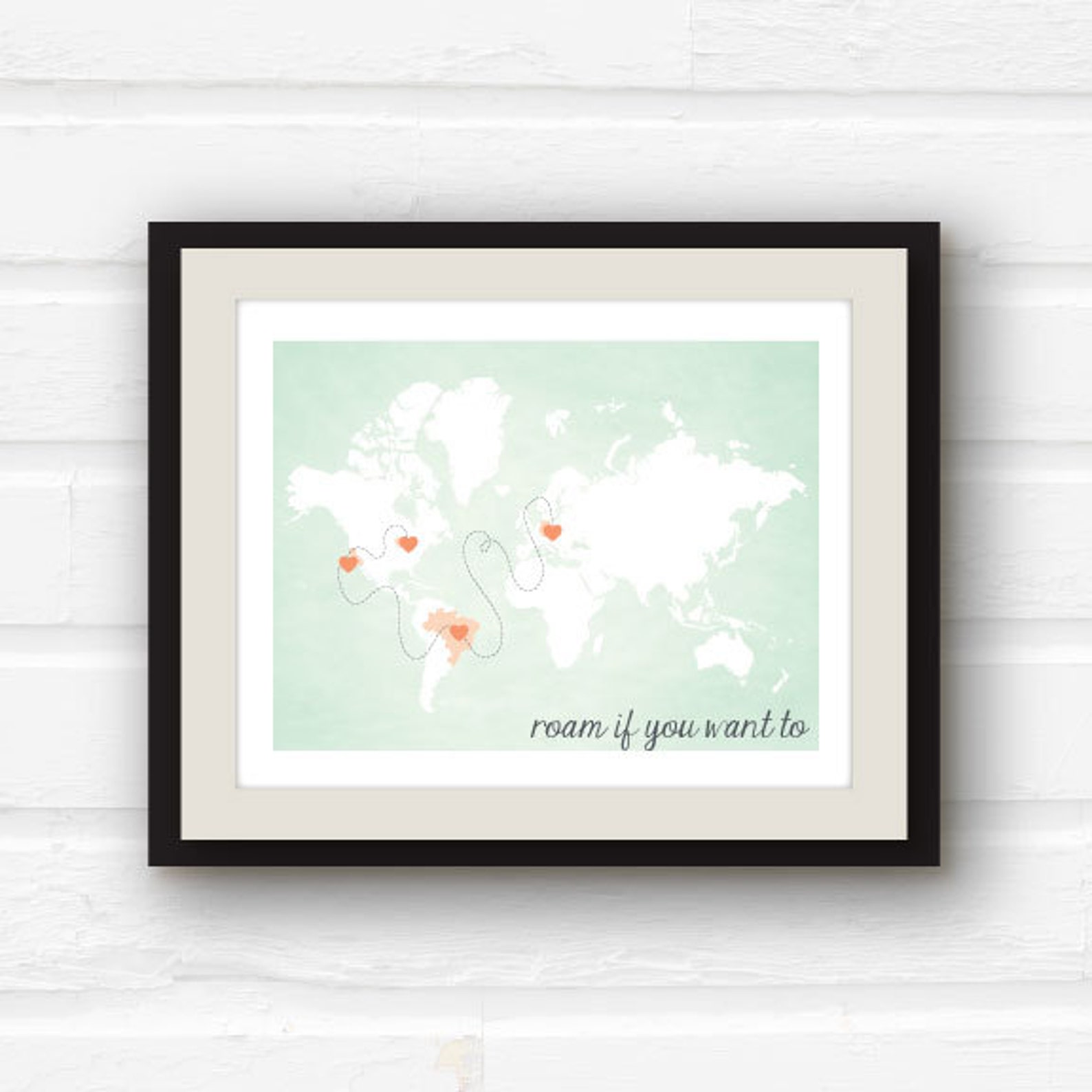 Custom Travel Map Roam If You Want To Travel Poster Long | Etsy