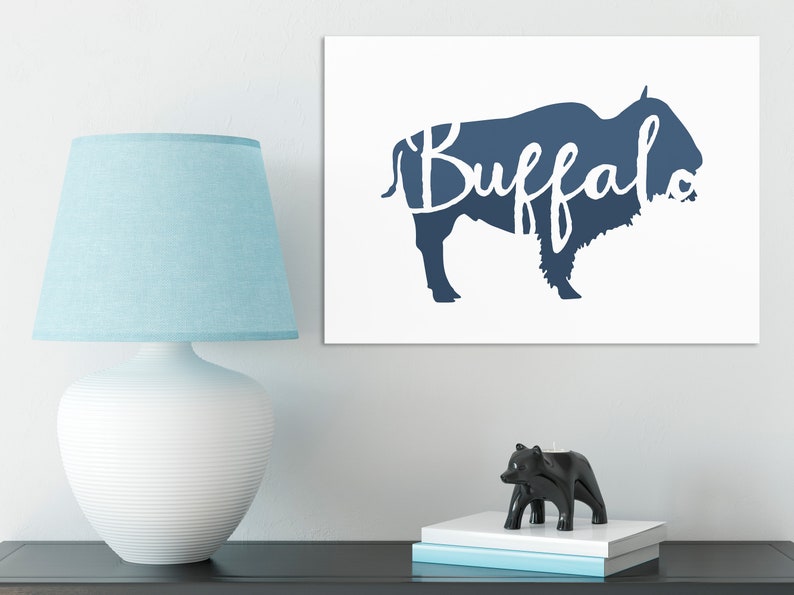 Buffalo Print, Buffalo Art, Blue Buffalo New York Print, Buffalo Decor ...
