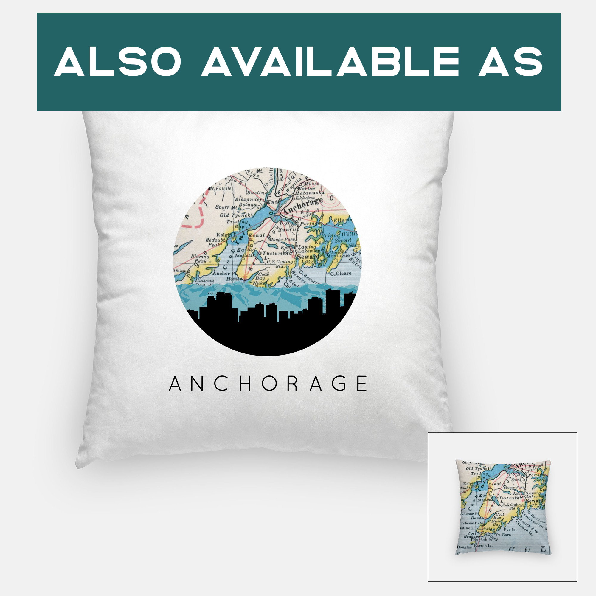 Anchorage Alaska art Anchorage skyline poster Alaska gifts | Etsy