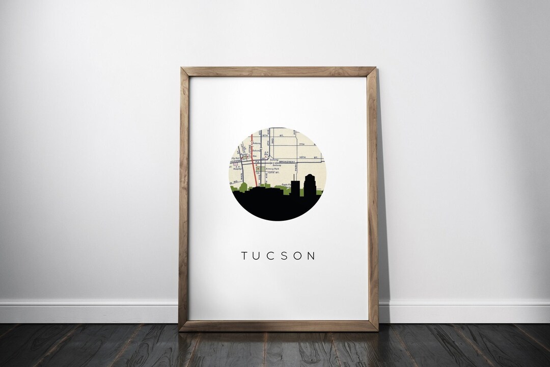 Tucson Arizona Map Art, Tucson AZ, Tucson Art Print, Arizona Map Print ...