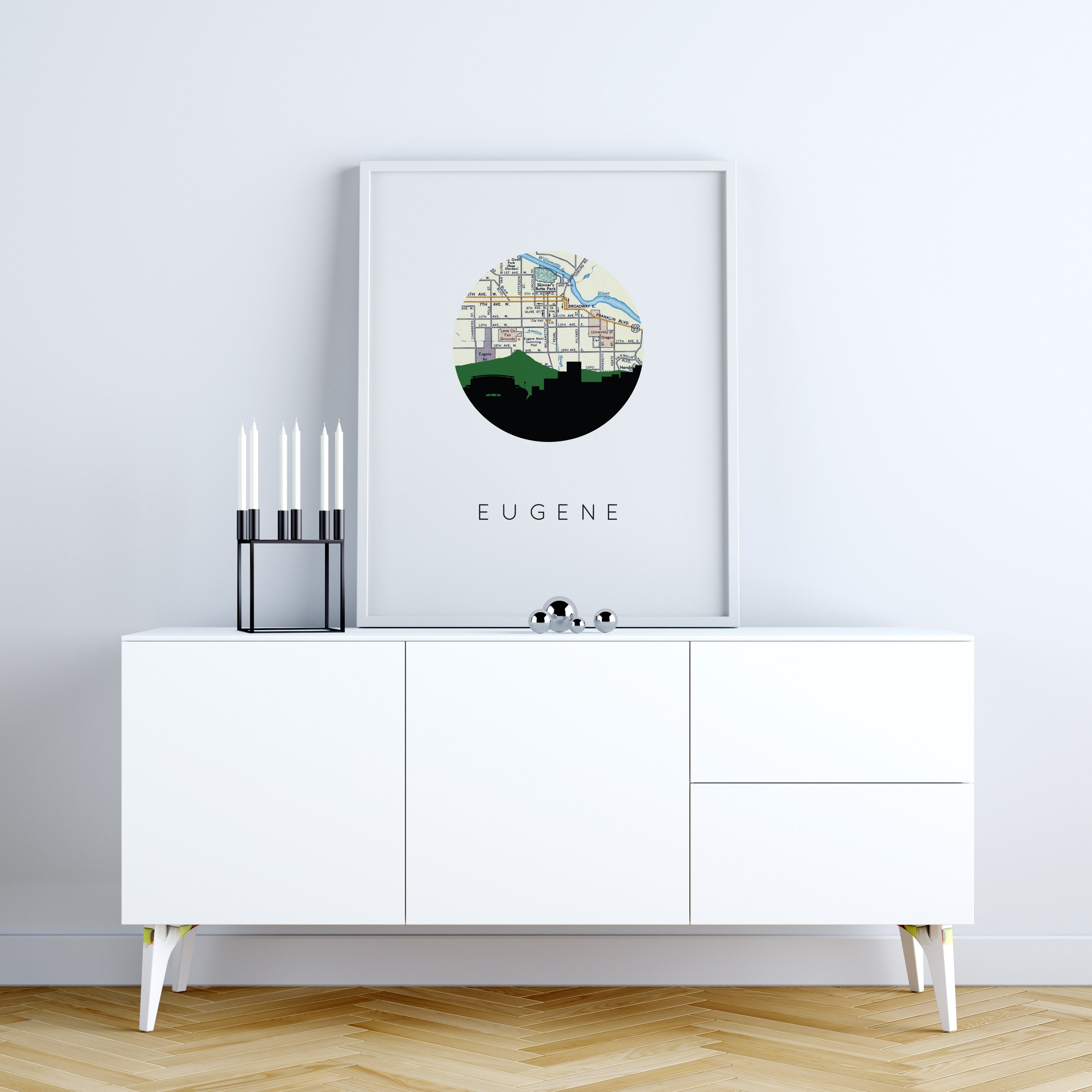 Eugene Oregon Map Art, Eugene Map Print, Eugene Oregon Gifts, Oregon ...