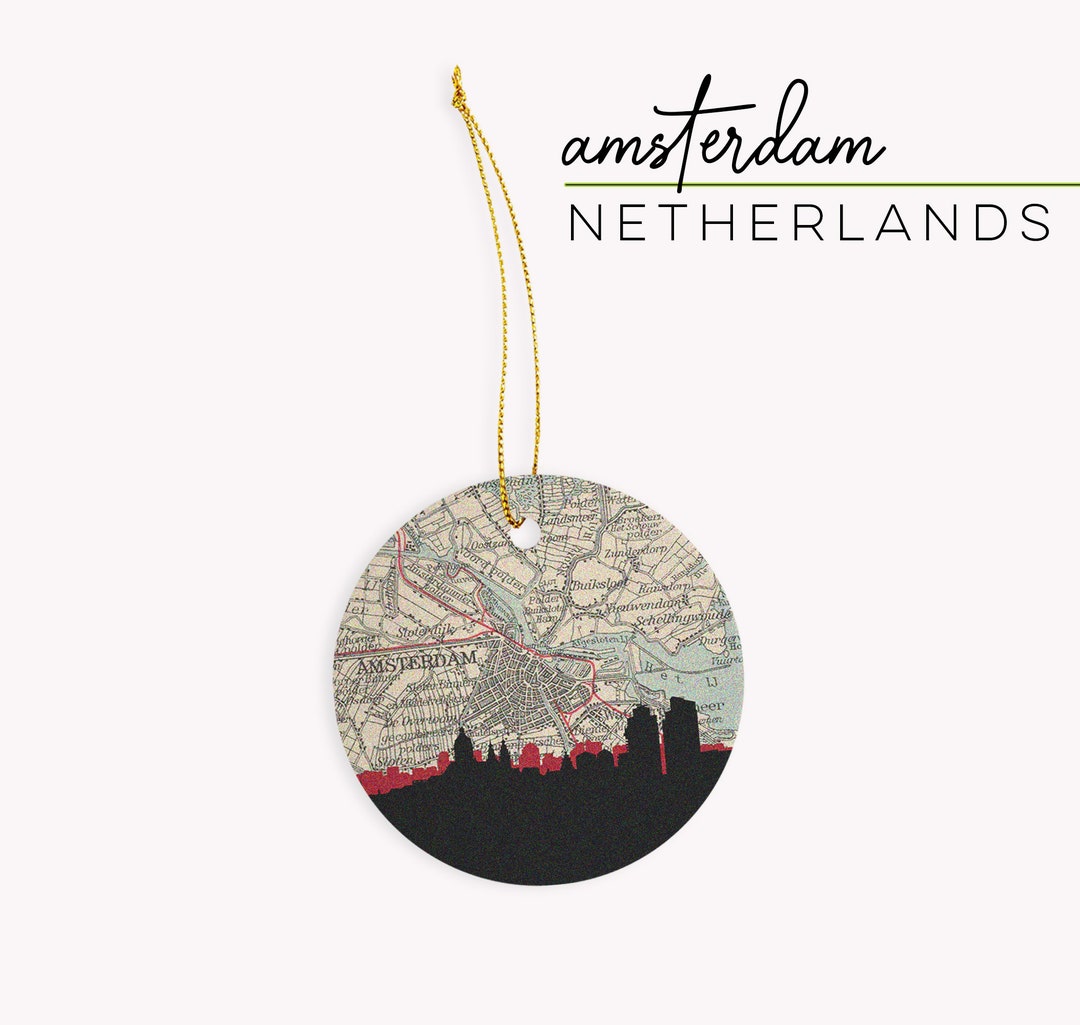 Amsterdam Map Gifts, Amsterdam City Map Ornament, Amsterdam Decor ...