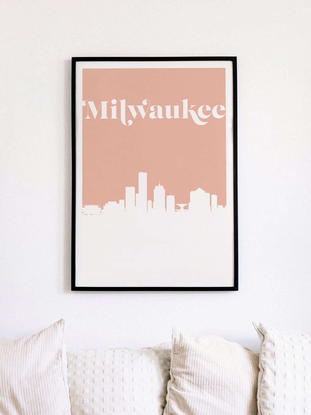 Milwaukee Skyline Art Print: Retro Mid-century Modern Decor - Etsy