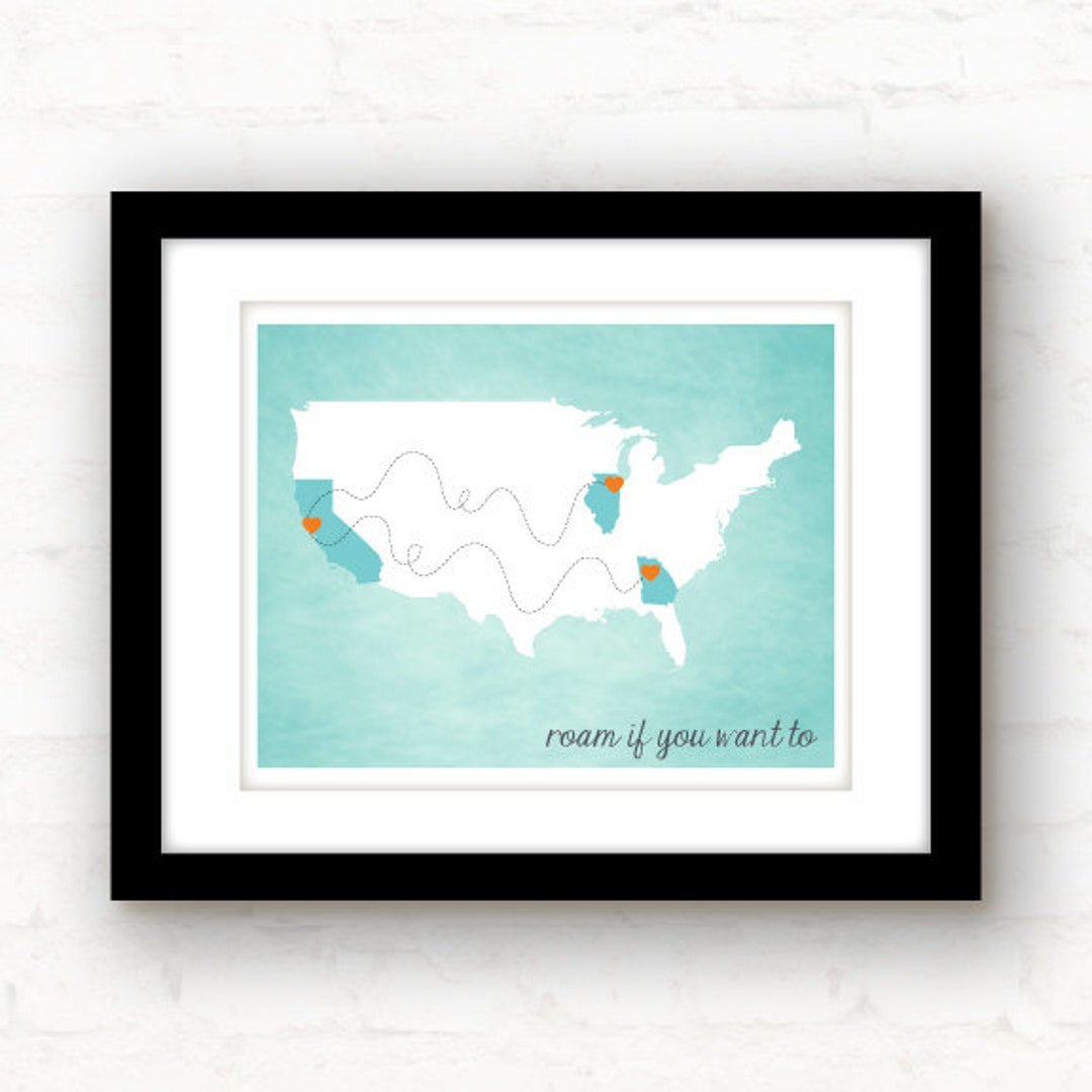 Custom Travel Map Roam If You Want To Travel Poster Long - Etsy