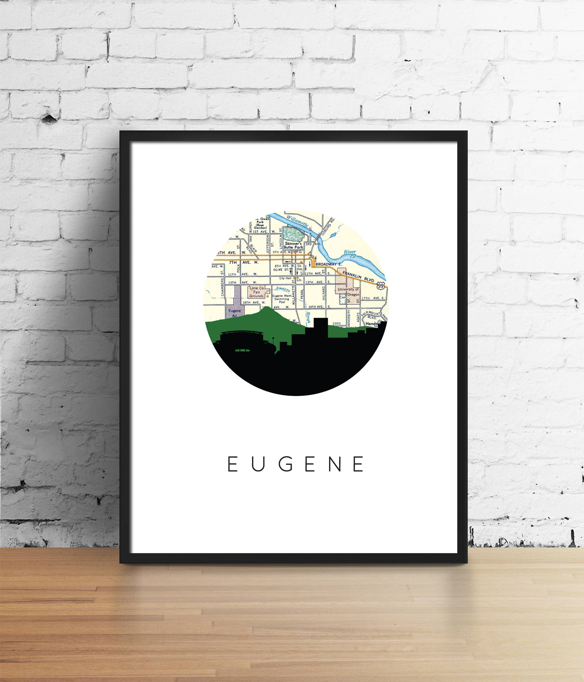 Eugene Oregon Map Art, Eugene Map Print, Eugene Oregon Gifts, Oregon ...