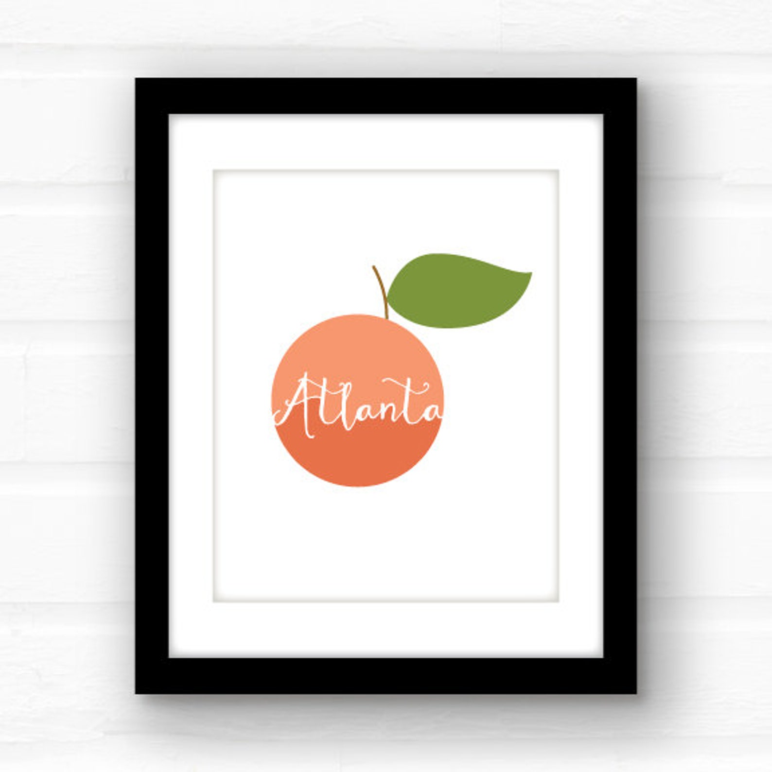 Atlanta Peach Wall Art Atlanta Print Atlanta Poster Georgia | Etsy