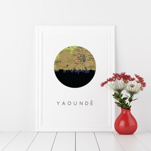 Yaoundé Map, Yaoundé Print, Africa Art Print, Cameroon Wall Art ...