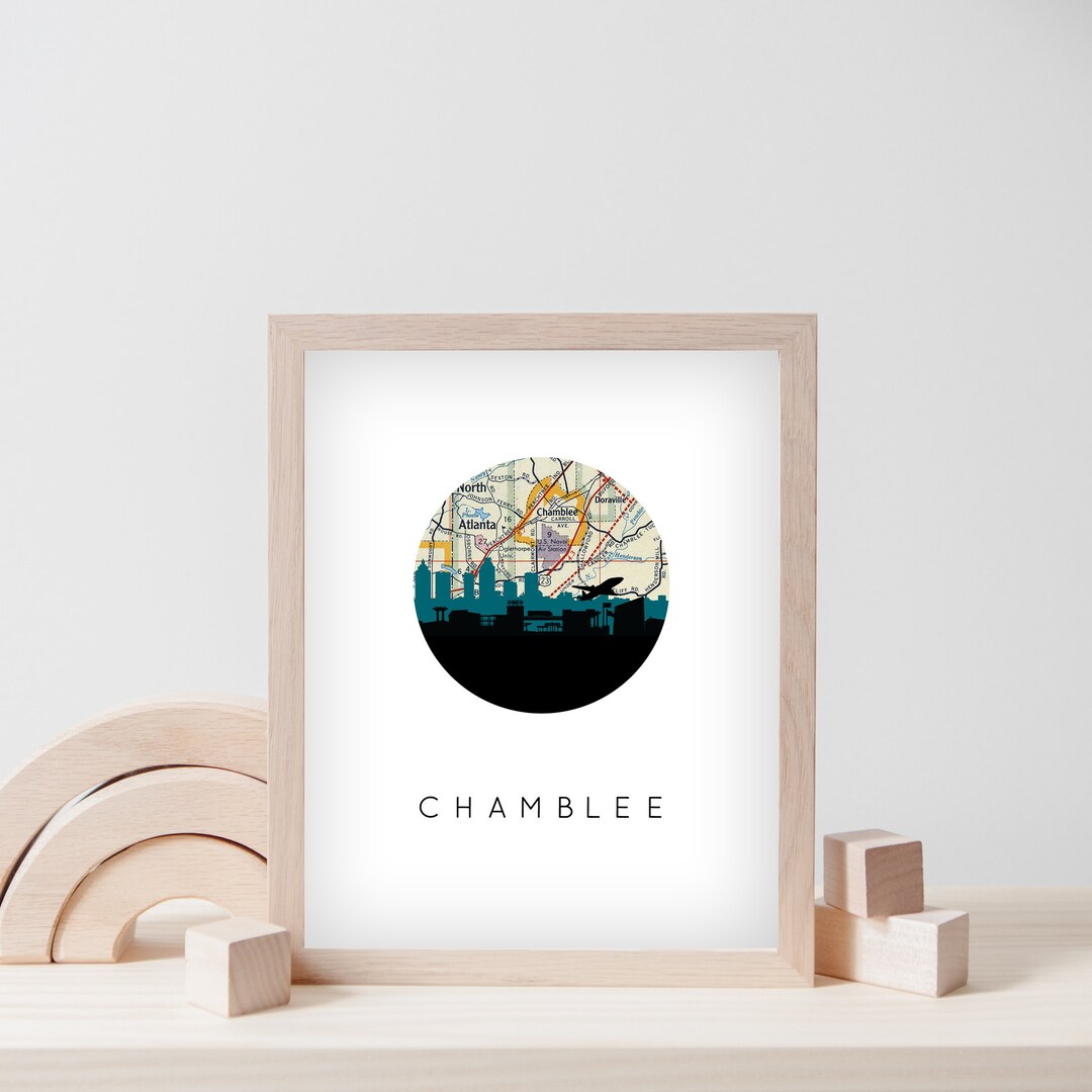 Chamblee GA Map Art, Chamblee GA Sign, Atlanta Neighborhood Map ...