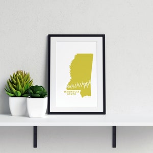 Mississippi State Wall Art, Mississippi Print, State Wall Decor, State ...