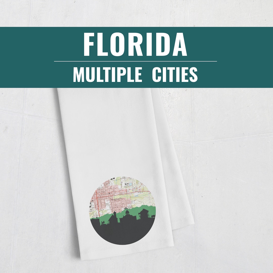 Florida Map Gifts, Florida Towel, Orlando Map, St Petersburg Florida ...
