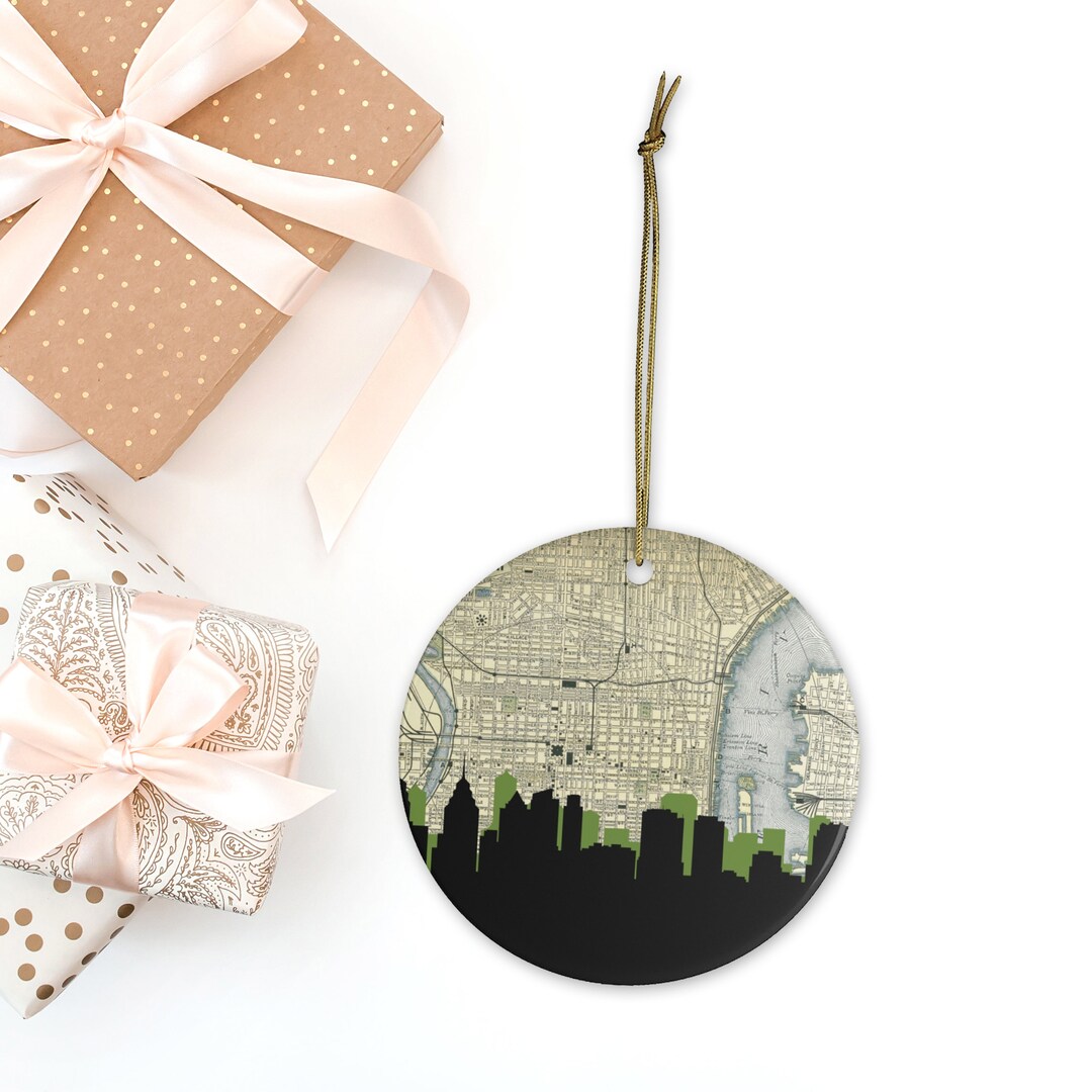 Philadelphia Skyline Ornament, Philadelphia Ornament, Pennsylvania ...