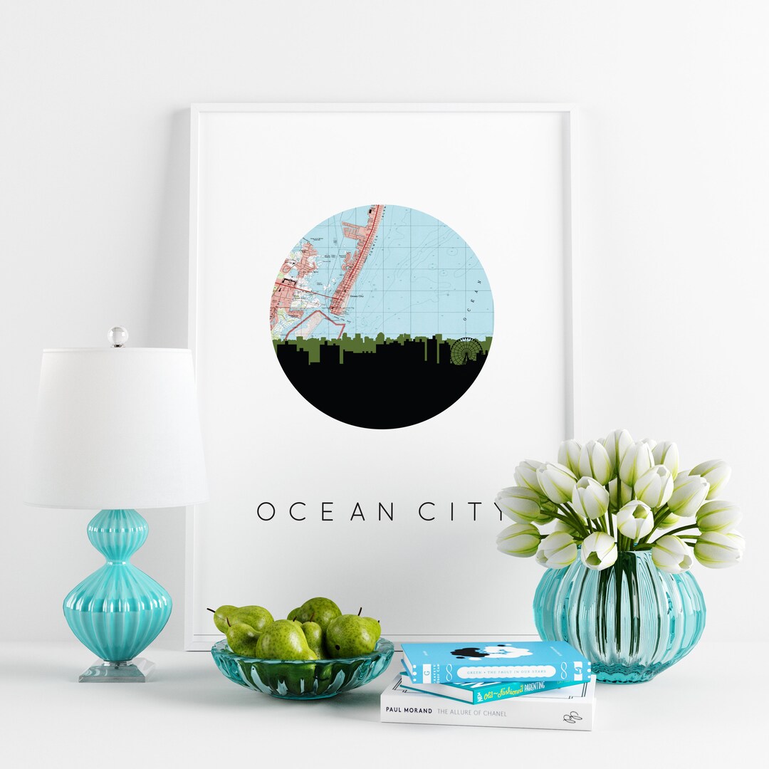 Ocean City Maryland Wall Art, Ocean City MD Print, Ocean City Art ...