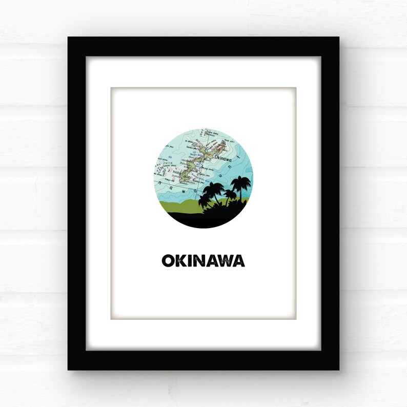 Okinawa map Okinawa poster Okinawa Japan poster Okinawa | Etsy