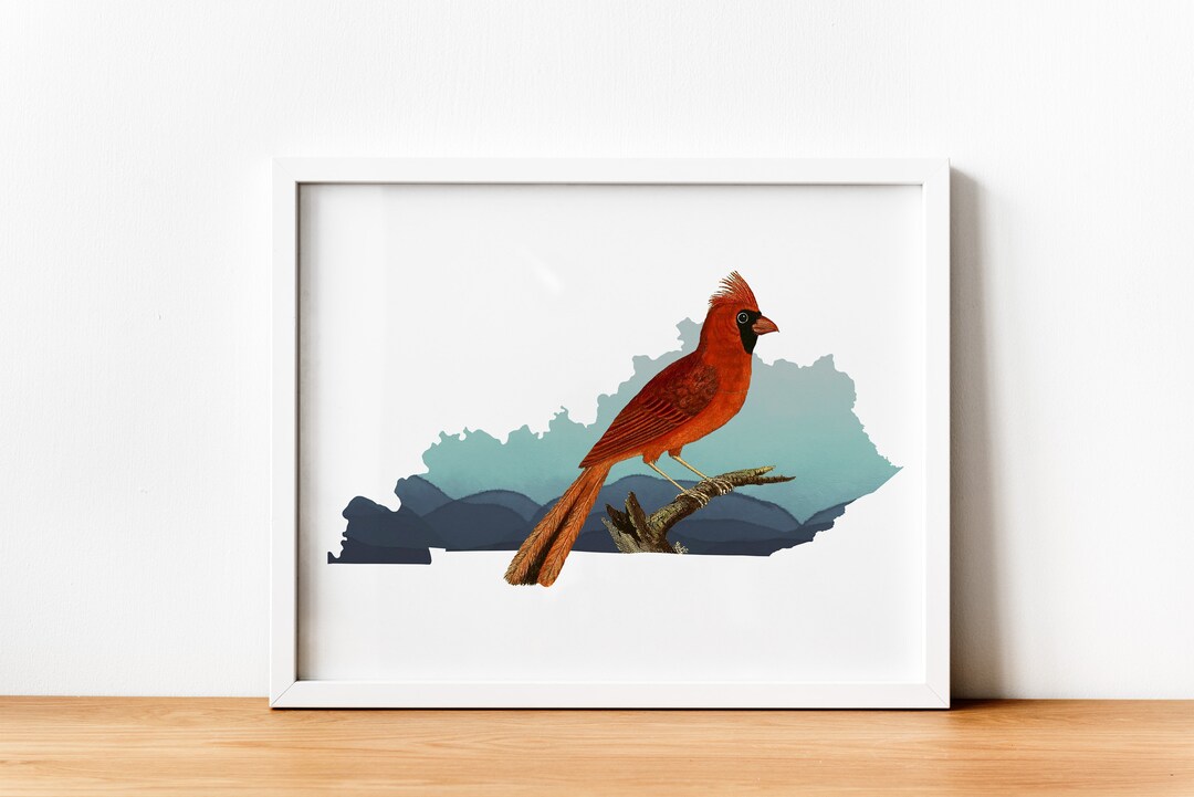 Kentucky State Bird Wall Art Print Bird Lover Gift Louisville KY Home ...
