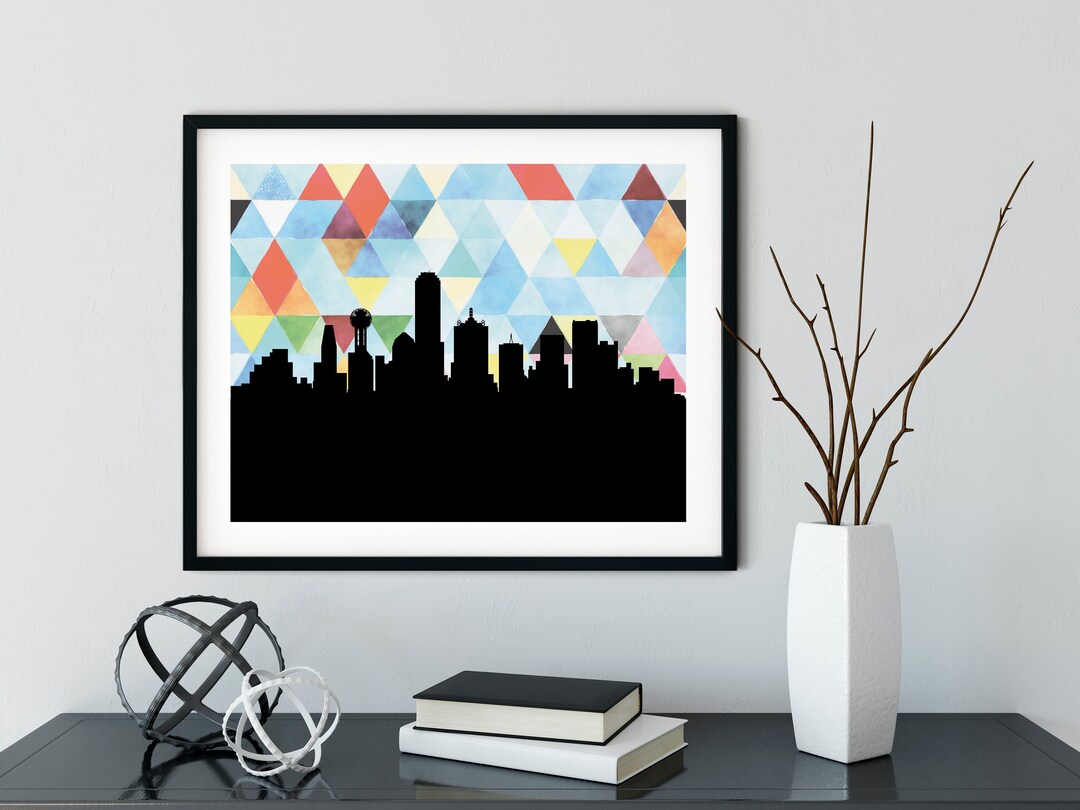 Dallas Texas Wall Art, Dallas Print, Dallas Wall Art, Geometric Wall ...