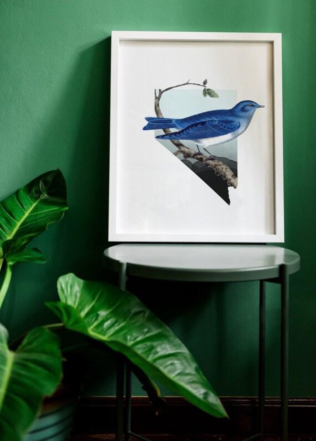 Nevada State Outline Print | Mountain Bluebird Art | Nevada Nature Gift ...