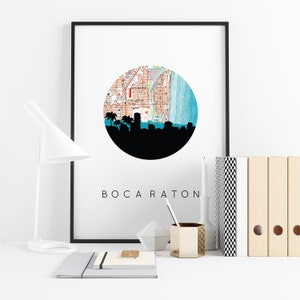 Boca Raton Map, Boca Raton Wall Art, Boca Raton Art Print, Boca Raton ...