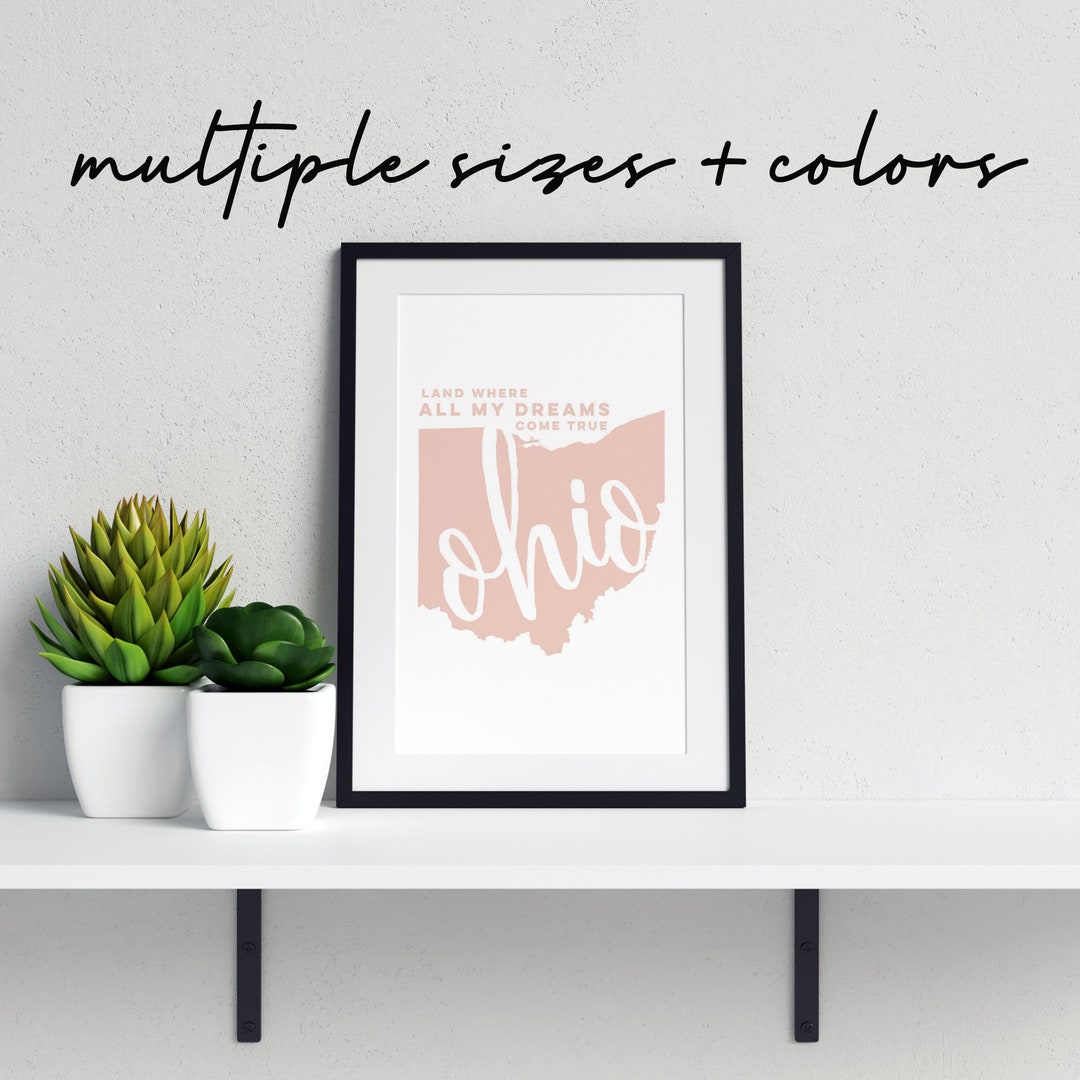 Ohio State Decor, Ohio State Wall Art, Ohio Art, Ohio Print, Columbus ...