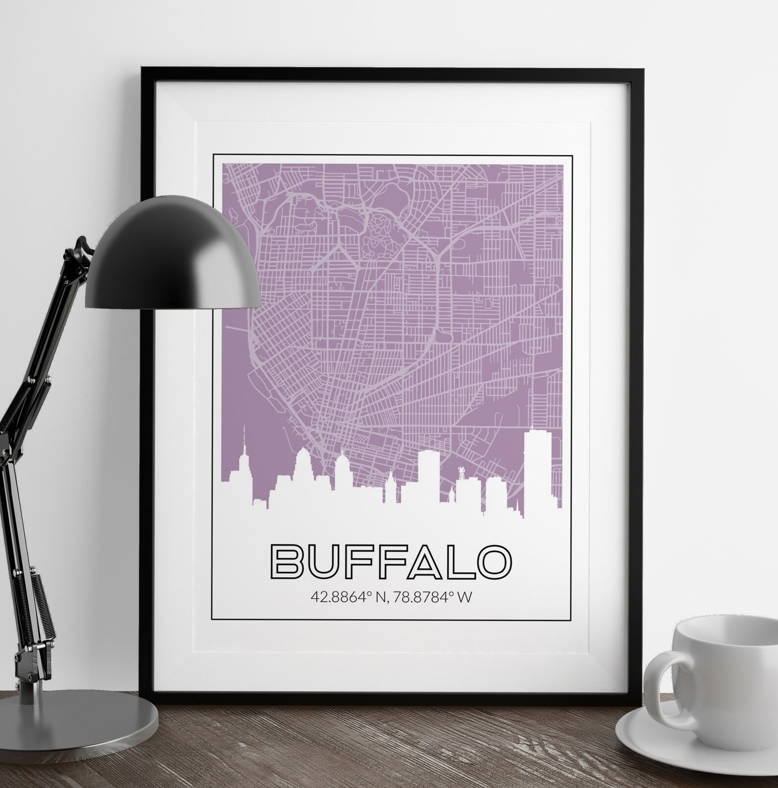Buffalo NY Map Print With a Buffalo Map and the Buffalo - Etsy