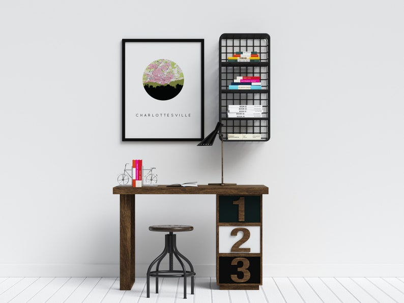 Charlottesville VA map Charlottesville map University of | Etsy