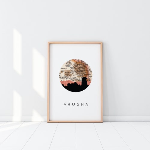 Arusha Vintage Map Print Arusha Map Arusha Tanzania City - Etsy