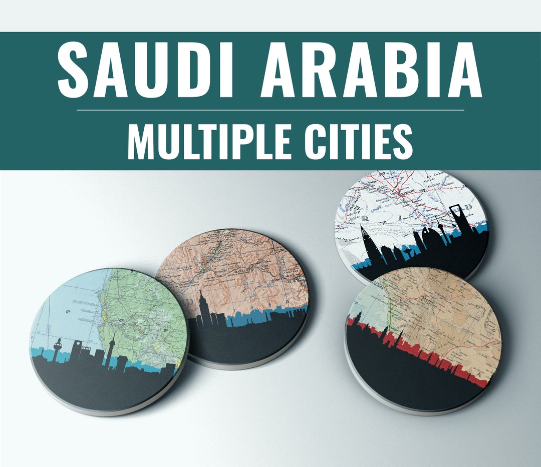 Saudi Arabia Coasters Set, Saudi Arabia Coasters for Drinks, Saudi ...