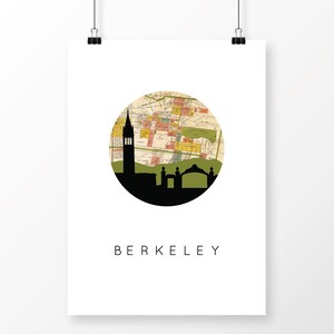 Berkeley Poster Berkeley Map Art Berkeley Art Berkeley | Etsy
