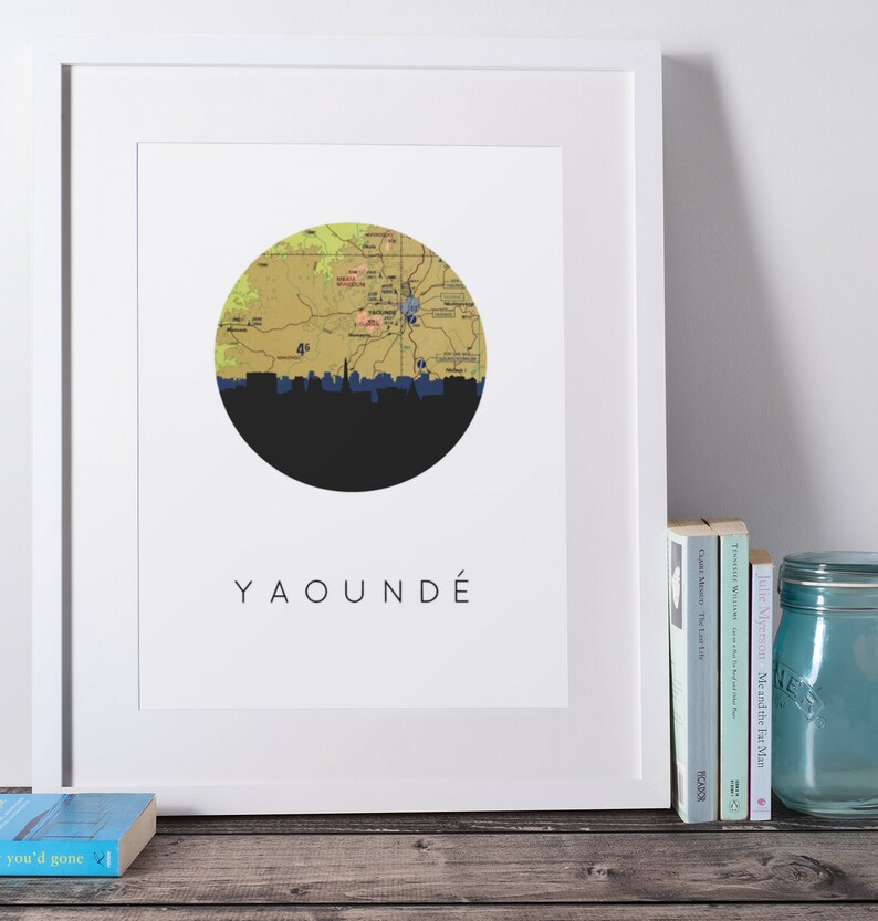 Yaoundé Map Yaoundé Print Africa Art Print Cameroon Wall - Etsy