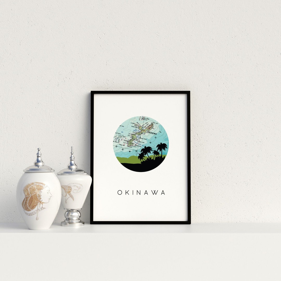 Okinawa Map, Okinawa Poster, Okinawa Japan Poster, Okinawa Japan Map ...