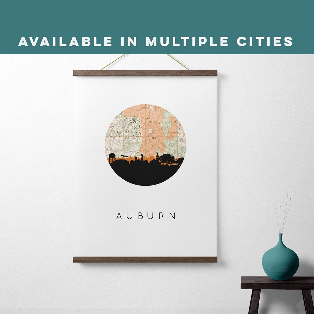 Alabama Home Decor, City Map Art in Multiple Cities and Frame Colors ...