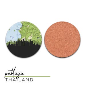 Thailand Coasters Set Thailand City Map Coasters for Drinks Unique Gift ...