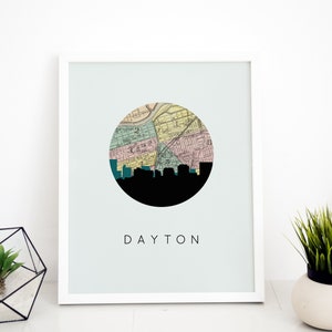 Dayton Sign, Dayton Ohio Wall Art, Dayton Ohio Map Print, City Wall Art ...