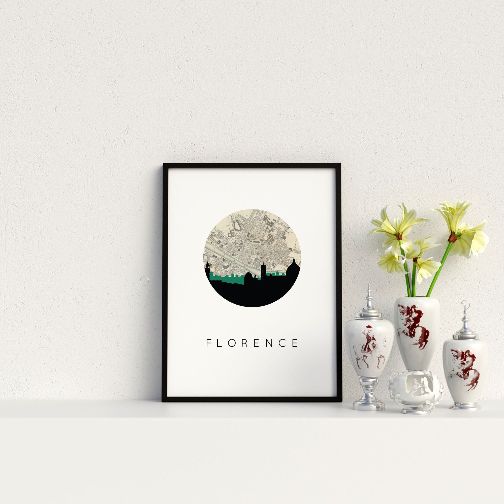 Florence Italy Map, Florence Print, Italy Wall Art, Florence Map ...