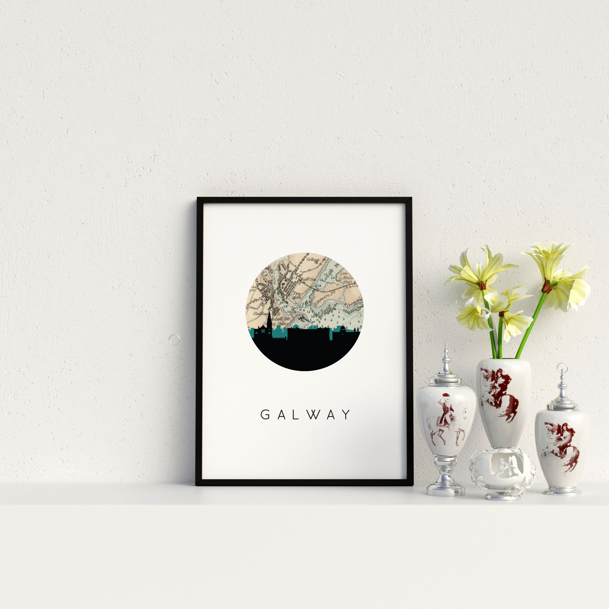Ireland Gifts, Ireland Art, Galway Print, City Illustrations, Simple ...