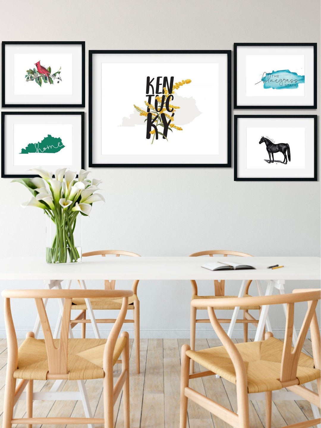Kentucky Gallery Wall Set, Gallery Wall Prints, Set of 5 Prints ...