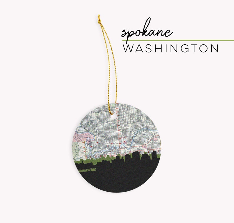 Washington State Ornament, Seattle Tacoma Spokane Vancouver Bellevue ...