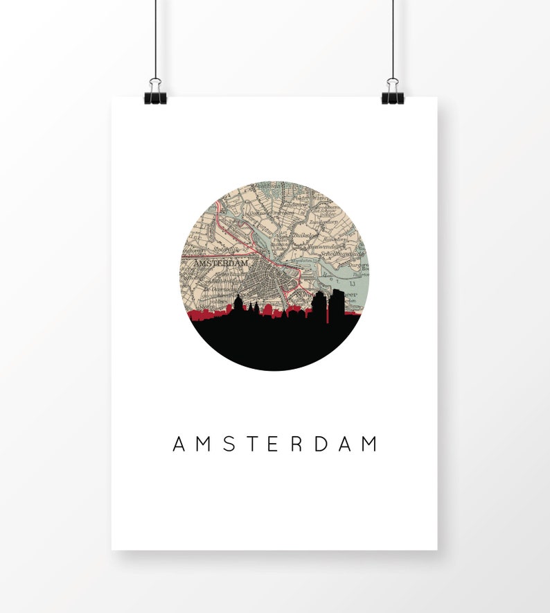 Amsterdam Print, Amsterdam Map Art, Amsterdam Wall Art, Amsterdam ...