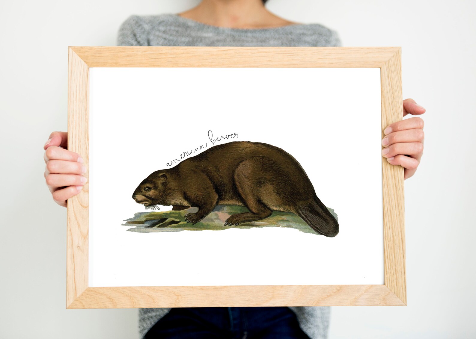 Oregon Lake House Decor, Oregon Beaver Wall Art, Pacific Northwest ...