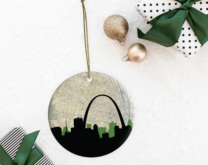 Saint Louis Missouri State Shape Ornament Engraved Gateway Arch St ...